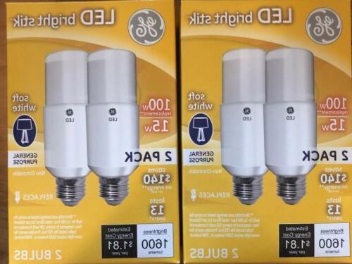 4 GE LED Bright Stik 15w 100W Watt
